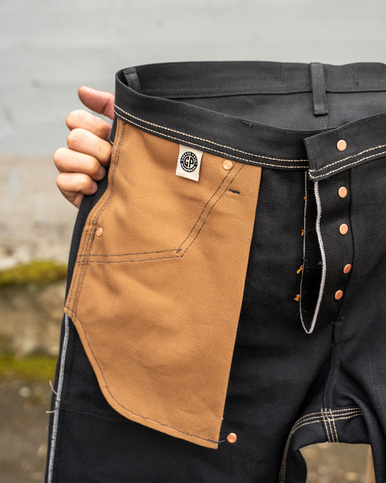 Work Jean - 15 oz Japanese Black Selvedge Denim – Grease Point Workwear